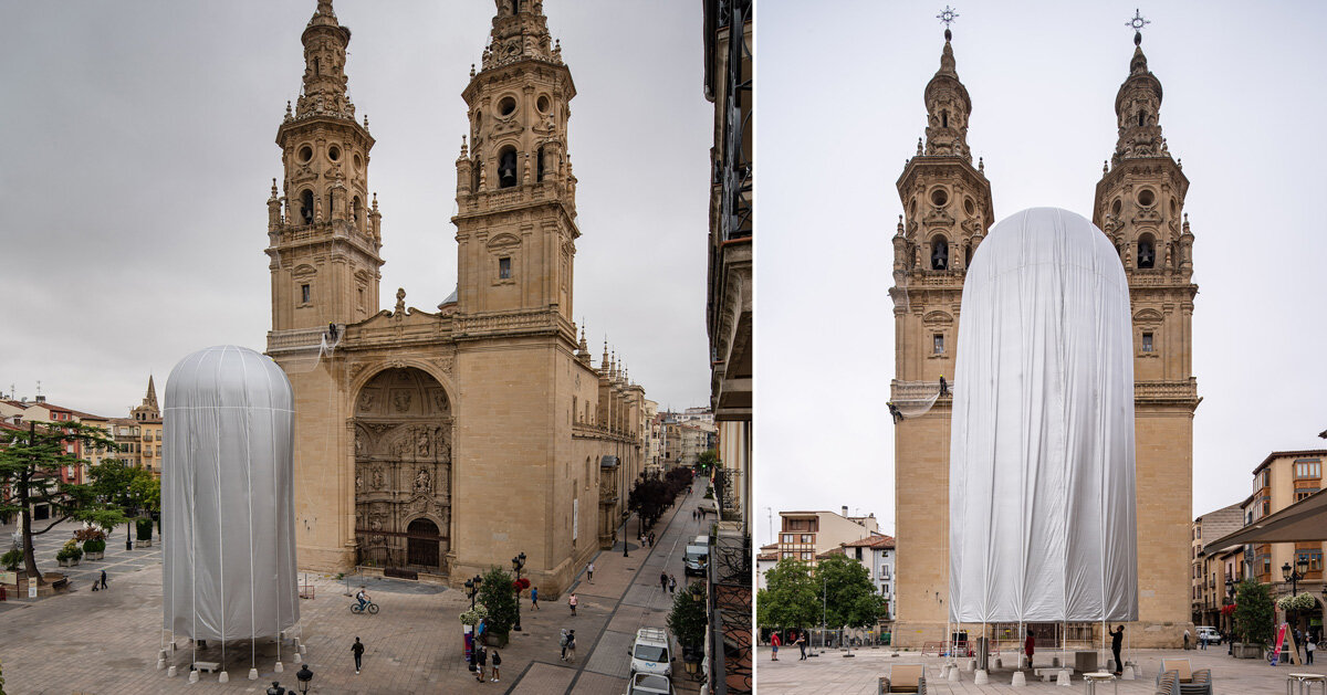a dome pavilion is shaped after the monumental niche of spanish cathedral