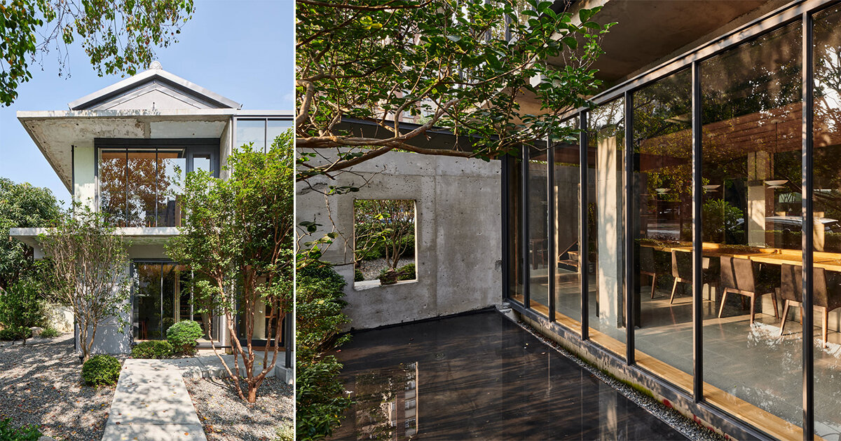atelier SUPERB turns an old concrete townhouse into a new restaurant
