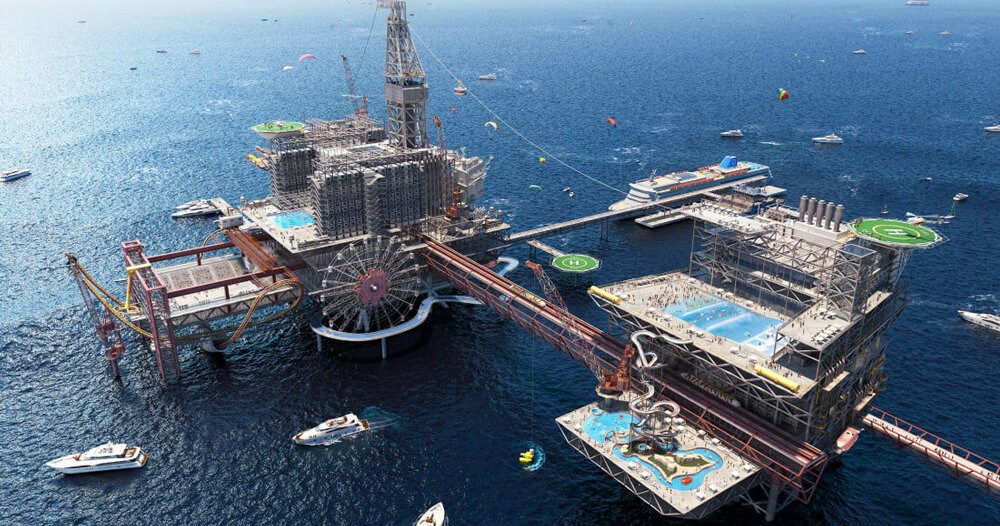 saudi arabia announces plans to build an offshore oil rig theme park resort