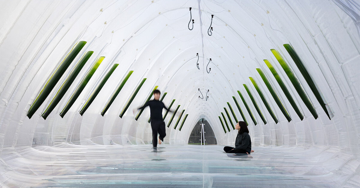 ecoLogicStudio erects inflatable air-purifying eco-machine at COP26