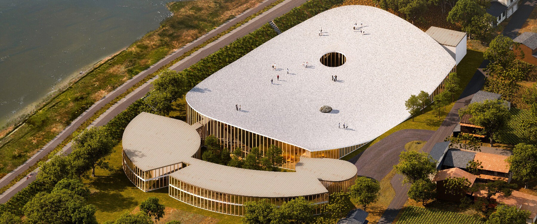 sou fujimoto shapes walkable roof for hida takayama university in japan