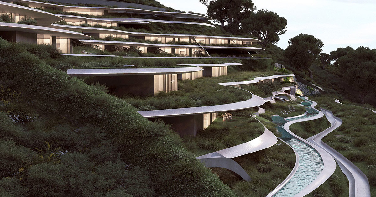 314 architecture studio embeds resort with staggered organic terraces ...