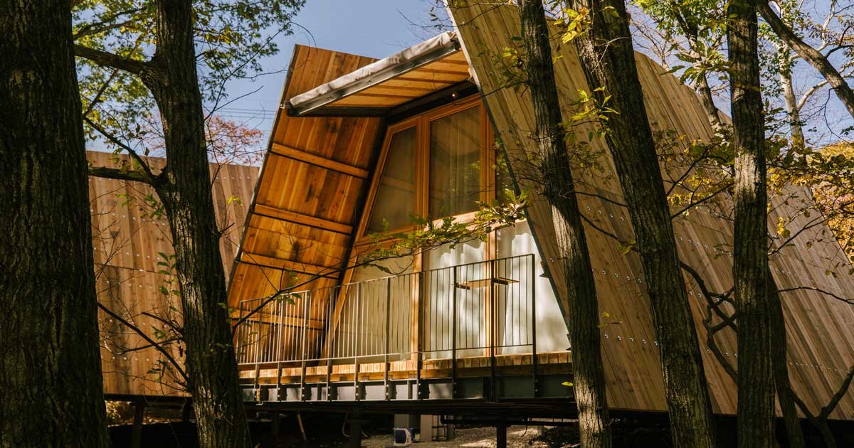 escape the city with SANU's timber cabins scattered across japan