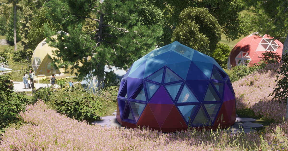 geoship installs the world's first ceramic geodesic dome in california