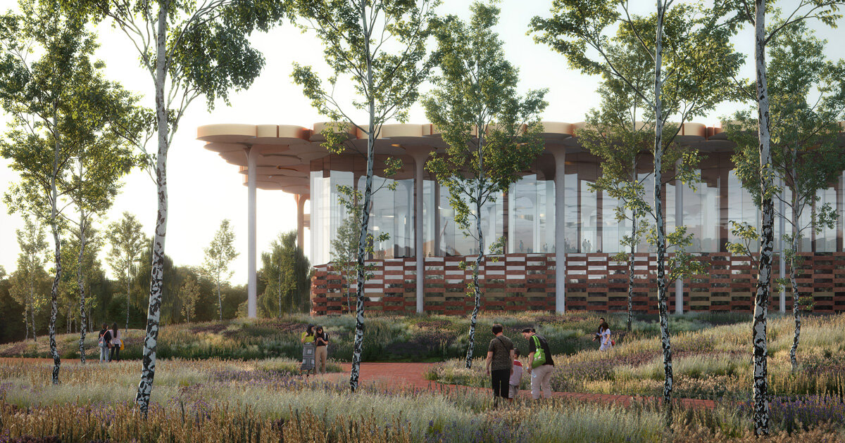 a forest-like canopy tops snøhetta's beijing sub-centre library