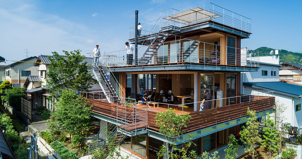 tezuka architects optimizes mount fuji views from its terraced 'castle ...