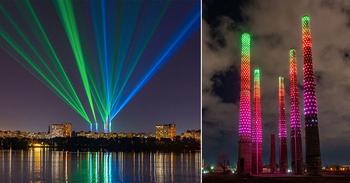 dnipro light flowers installation by expolight