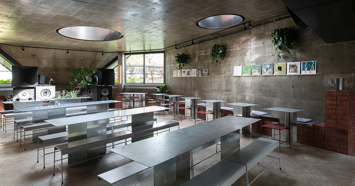 MDT mobilier's new limited budget café in montreal adopts a brutalist look