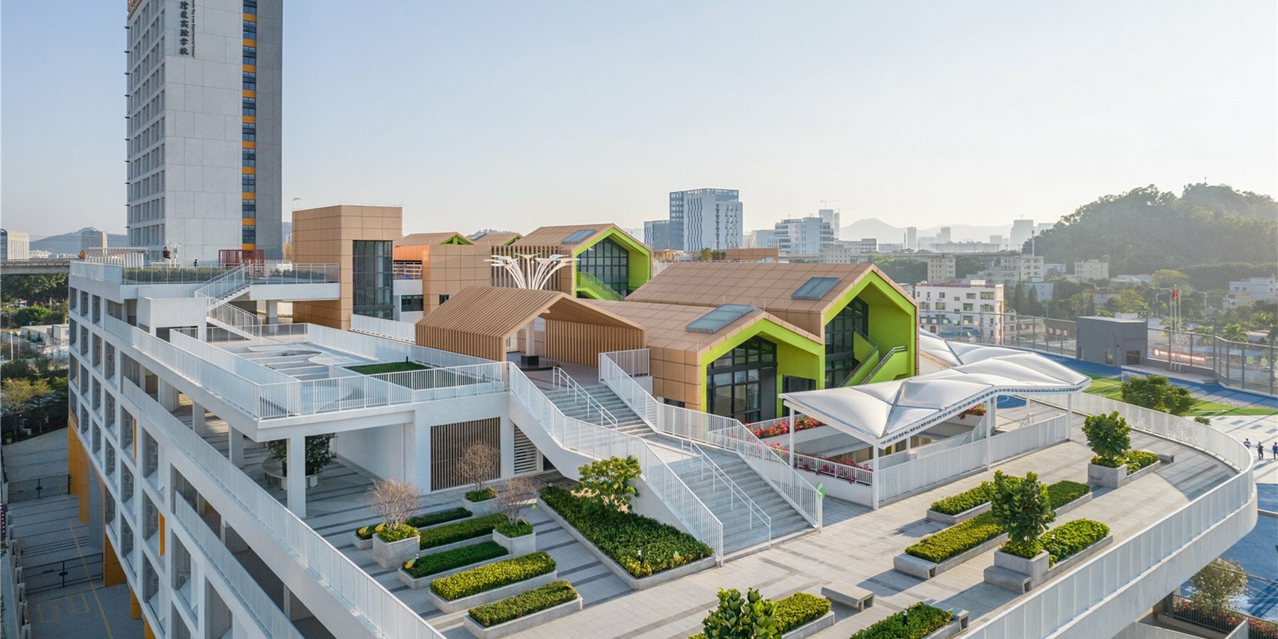 CMAD architects' school complex in shenzhen evokes 'pastoral' designs