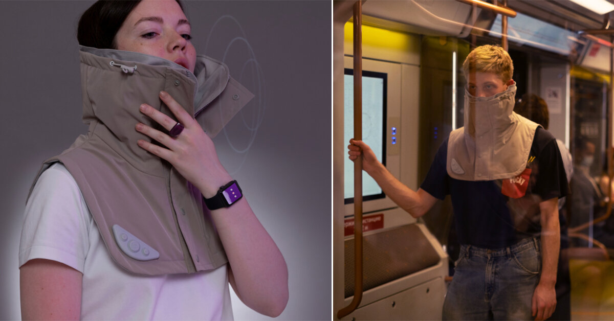 maria rybina designs high-neck, smart collar for personal space