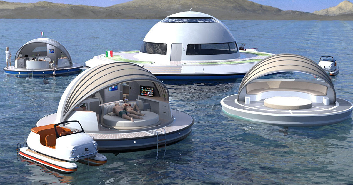 pierpaolo lazzarini's floating suite concept swirls into the seaside ...