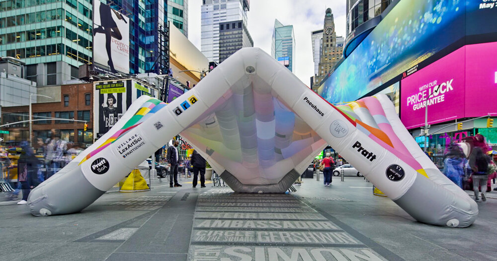 inflatable architecture by pratt students is a quilt of recycled ...