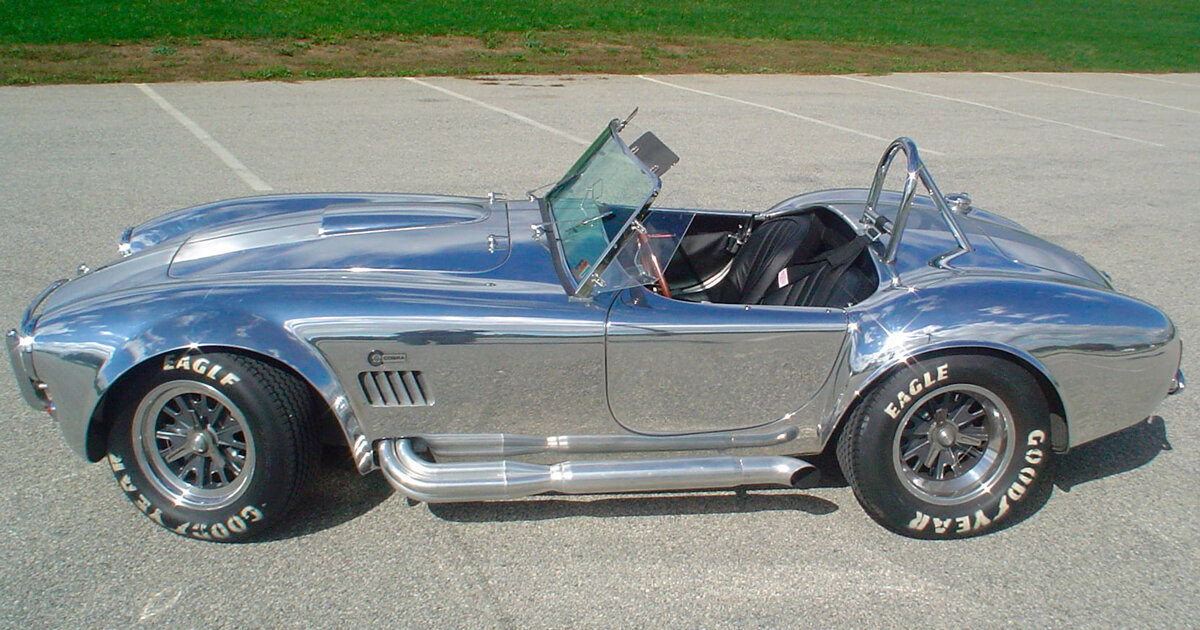 this rare shelby cobra CSX4000 features a handcrafted aluminum body