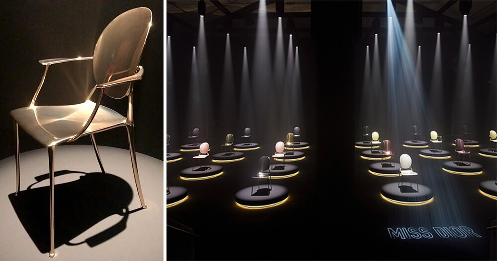 philippe starck-designed 'miss dior' chair illuminated in ethereal ...