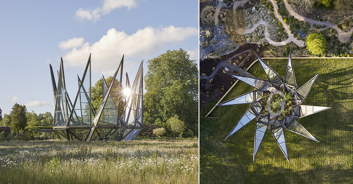 heatherwick studio's kinetic glasshouse unfolds like a flower