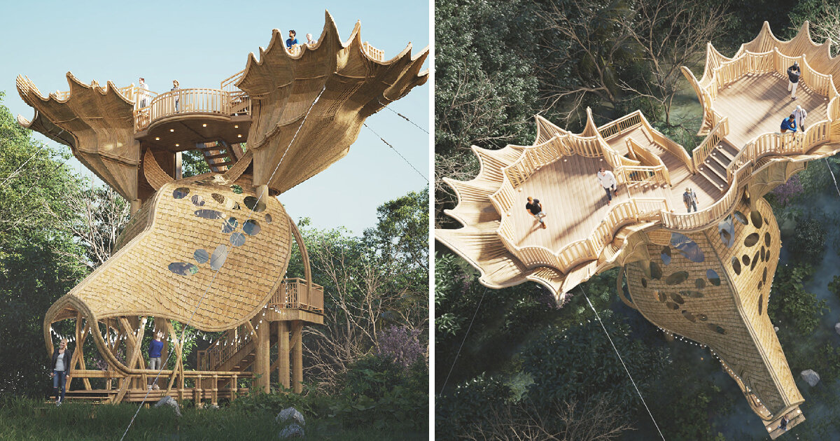 this conceptual nature observation deck is designed like a moose head