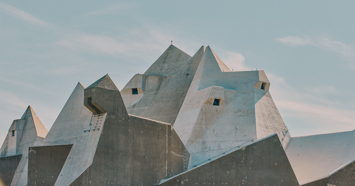 david altrath captures brutalist neviges church with crystal-like roof