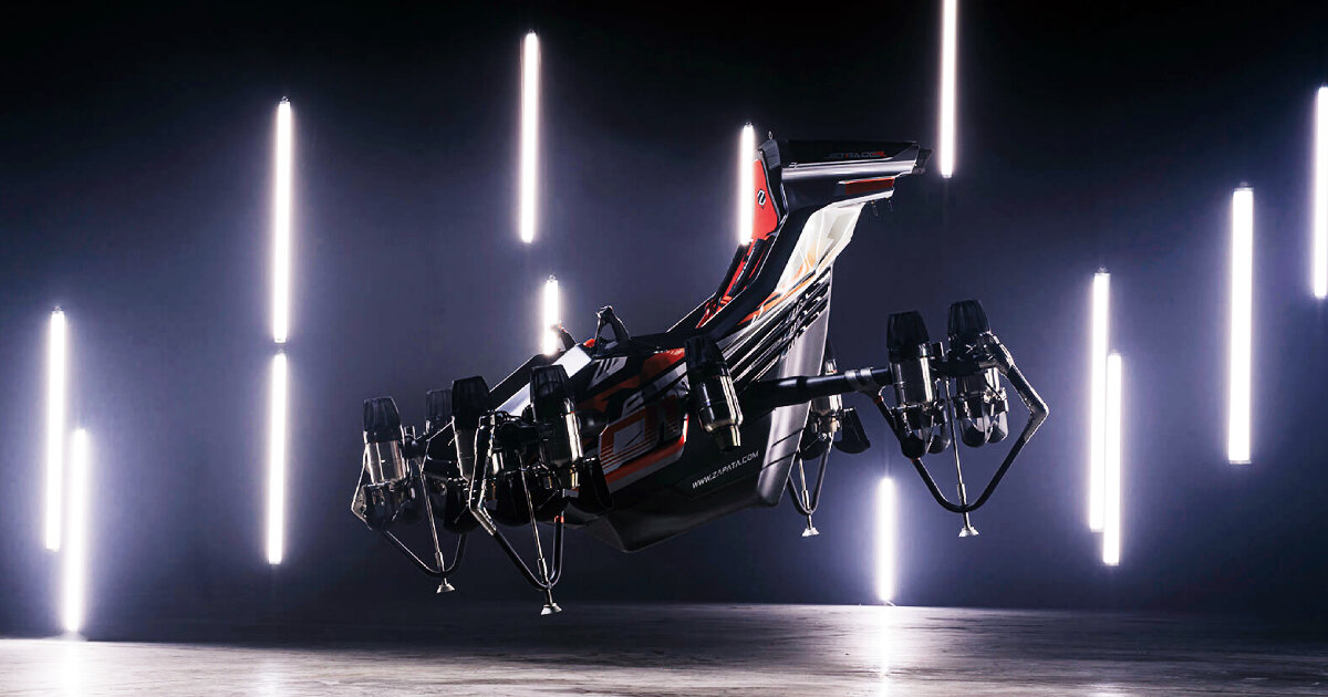 flying chair ‘jetracer’ travels up to 250km/h with 10 micro-turbojets