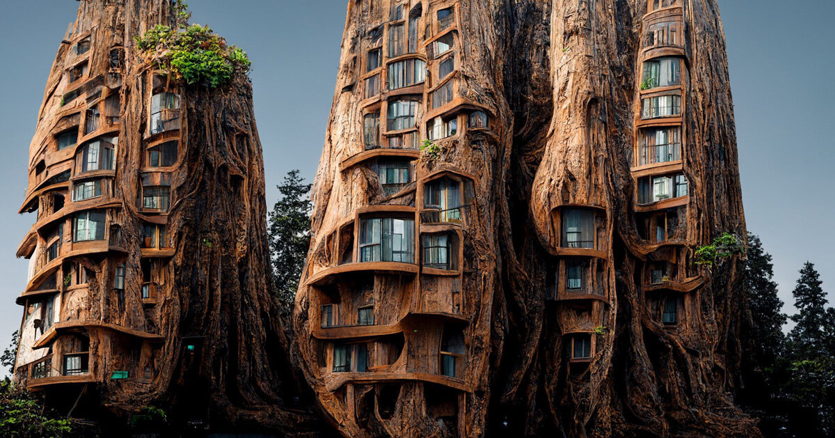 manas bhatia’s AI-generated surreal symbiotic architecture