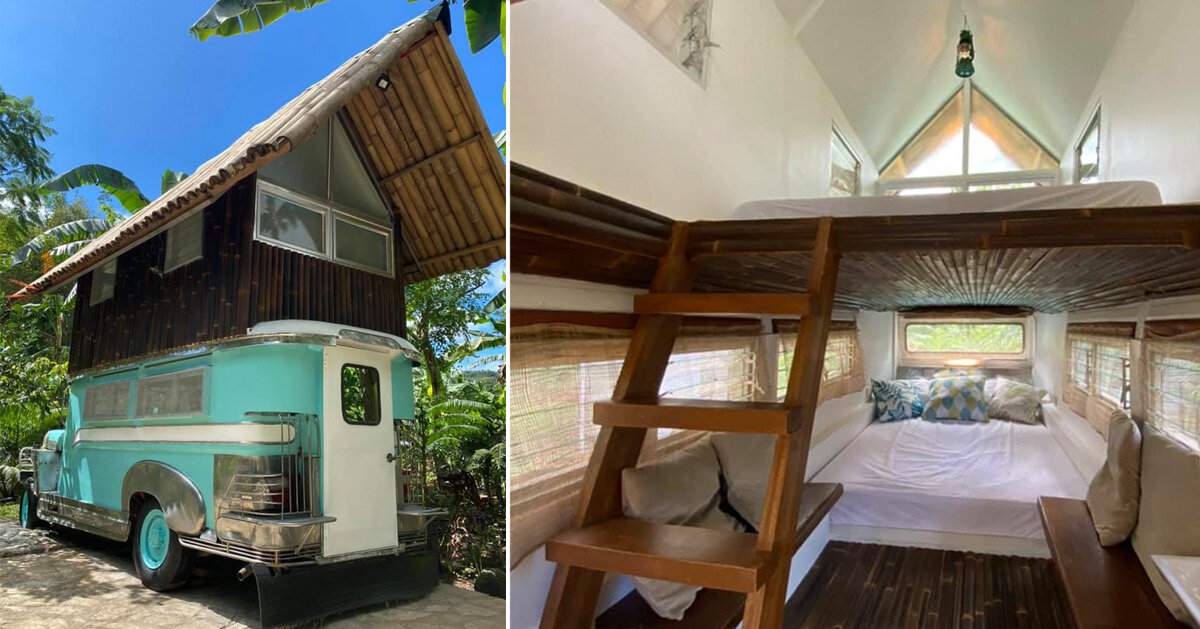filipino designer converts old jeepney into tiny campervan home