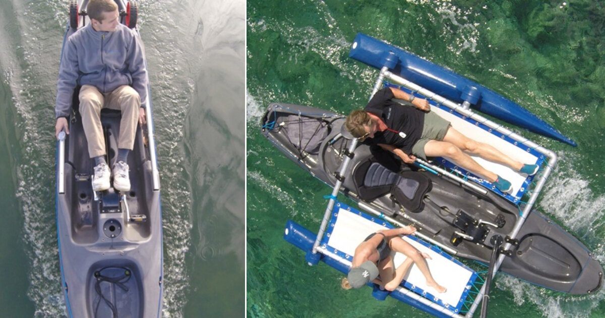 rechargeable ‘PEDAYAK electric’ fuses kayak with paddle boat, side ...