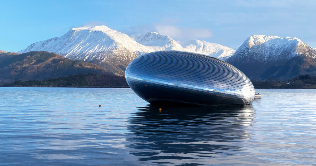 unveiled 'salmon eye' forum center floats in norway, accessible only by ...