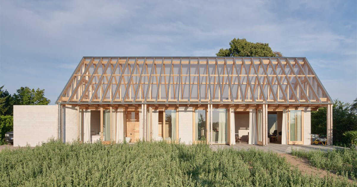 sigurd larsen tops weekend home in german countryside with clear glass gable roof