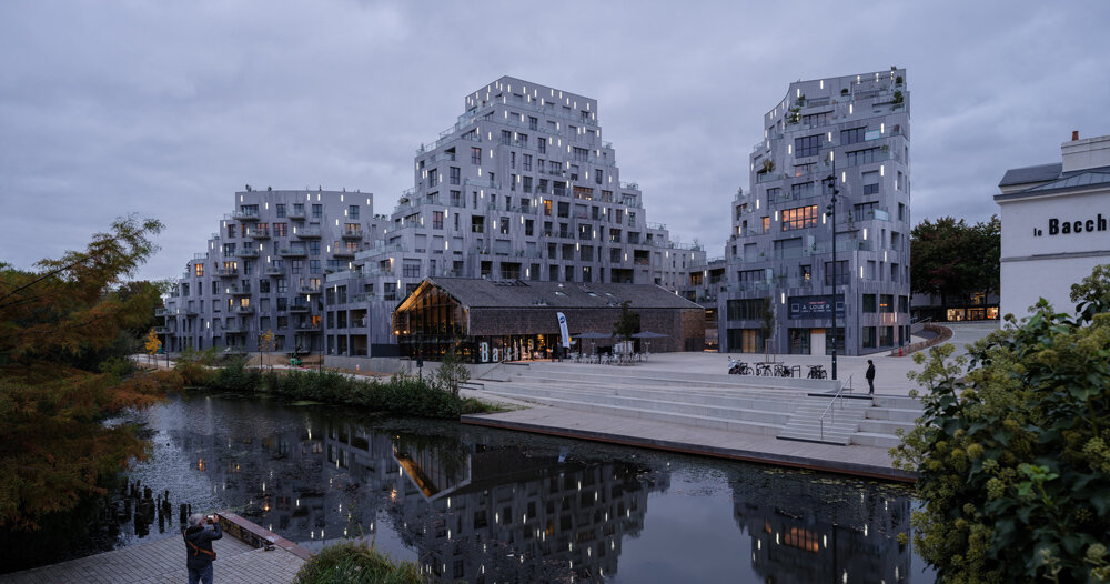 MVRDV shapes housing as geological formation in rennes, france