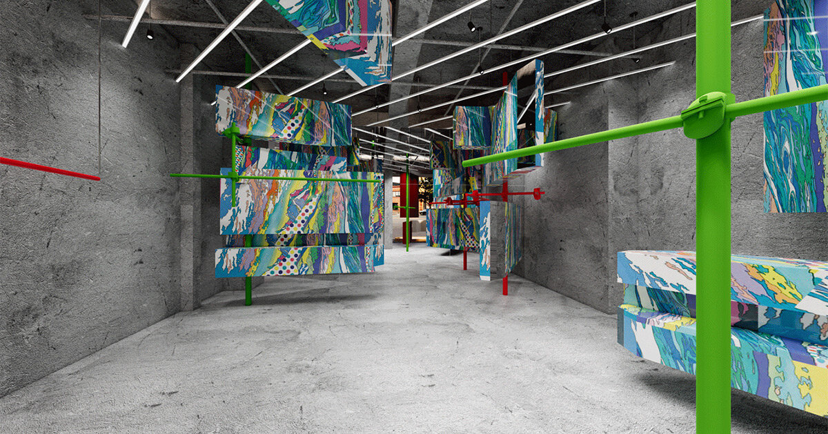 alternating patterns energize retail interior by ROOI in shanghai