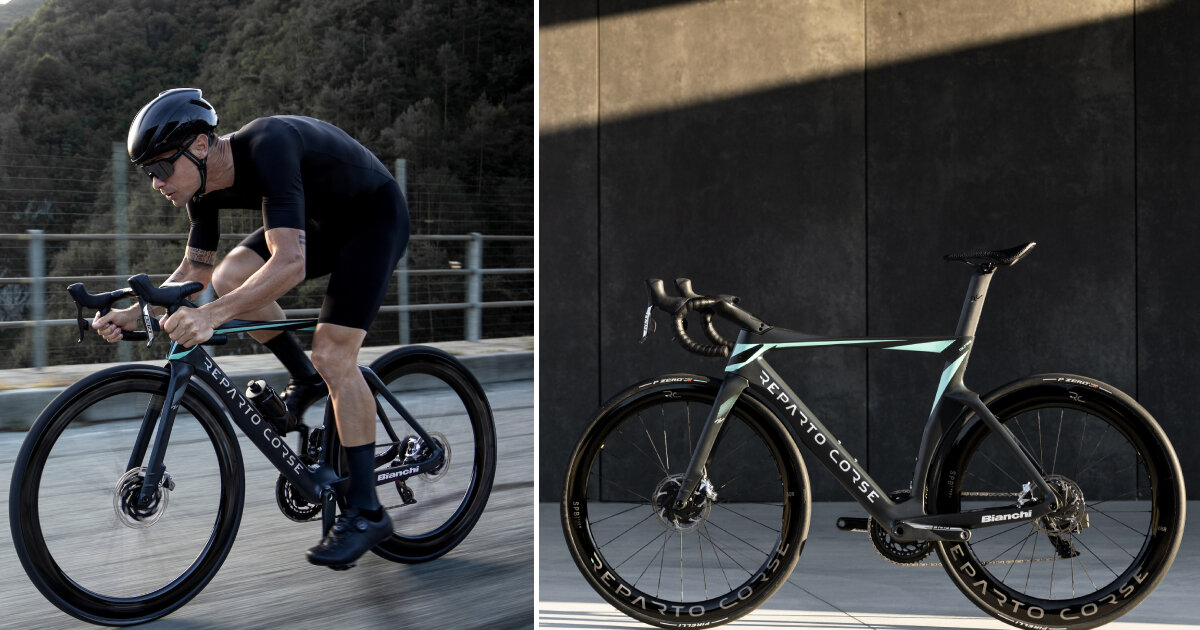 bianchi 'oltre RC' hyperbike uses 'air deflectors' to boost speed & reduce aerodynamic drag