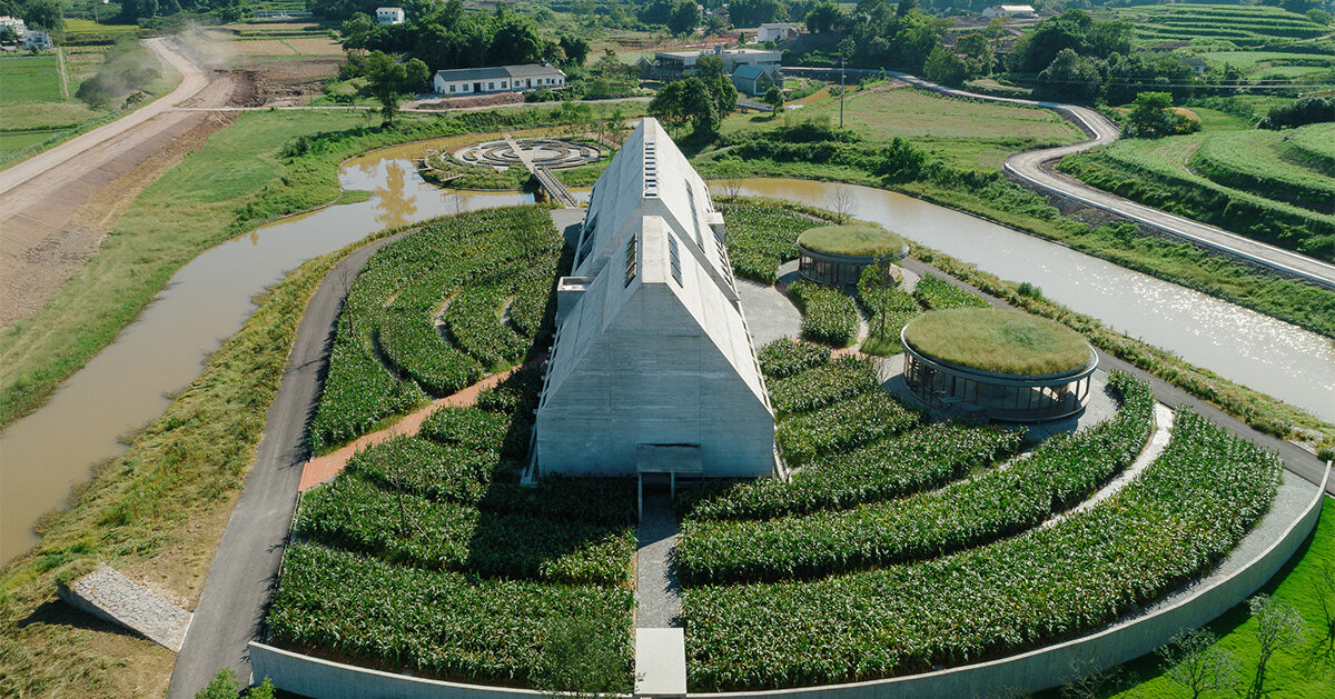 WT architects' concrete barn in rural china connects visitors to nature