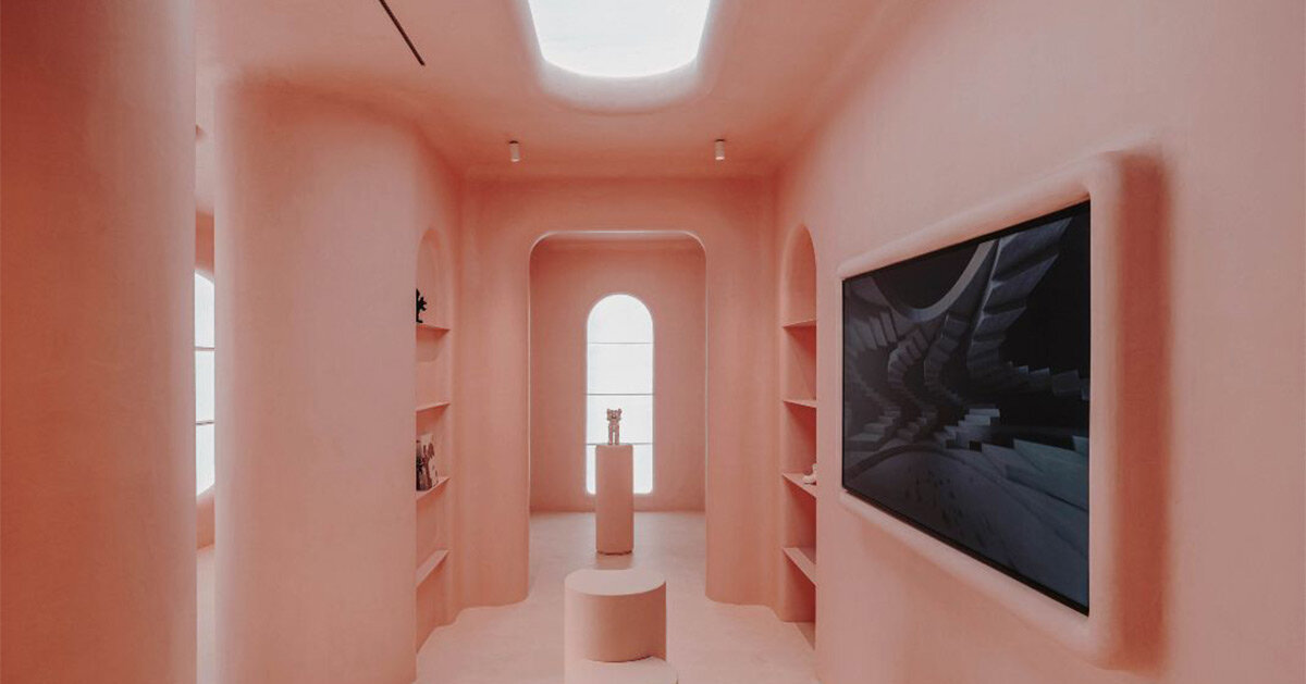 pink hues and organic shapes permeate six n. five's moco museum concept store in barcelona