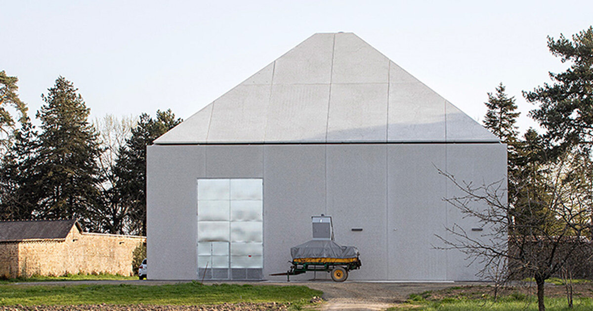 ALTA tops compact concrete 'boiler room' with pyramid roof in france
