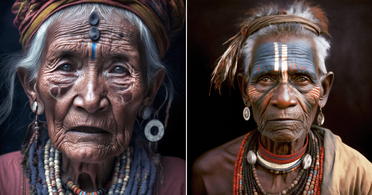 these shamans don't exist, but one architect still captures their portraits