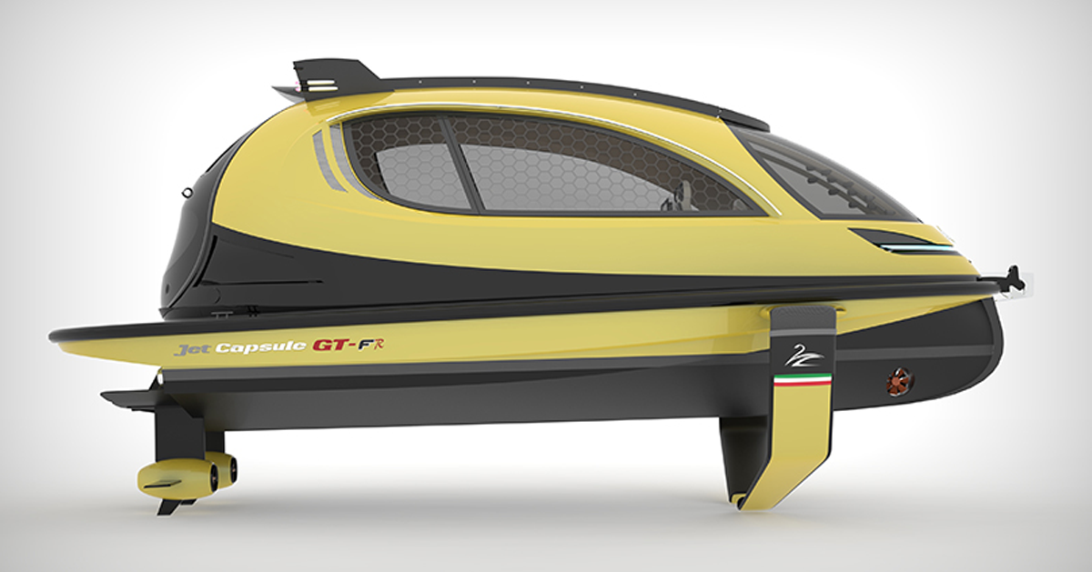 pierpaolo lazzarini unveils jet capsule GT-F, a 'flying spaceship' with ...