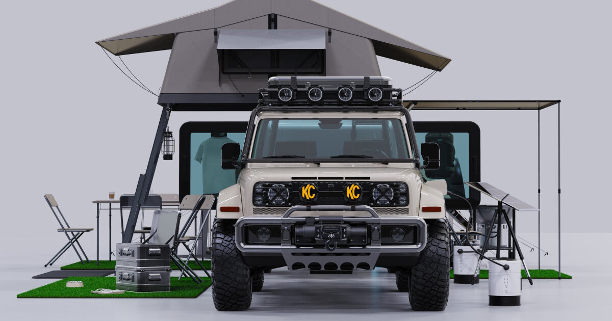 concept off-roader ALPHA CAMP brings campers’ entire home outdoors