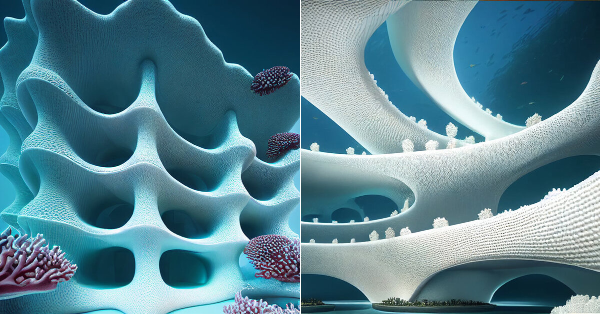 3D printed structures revive coral city in yongwook seong’s AI art