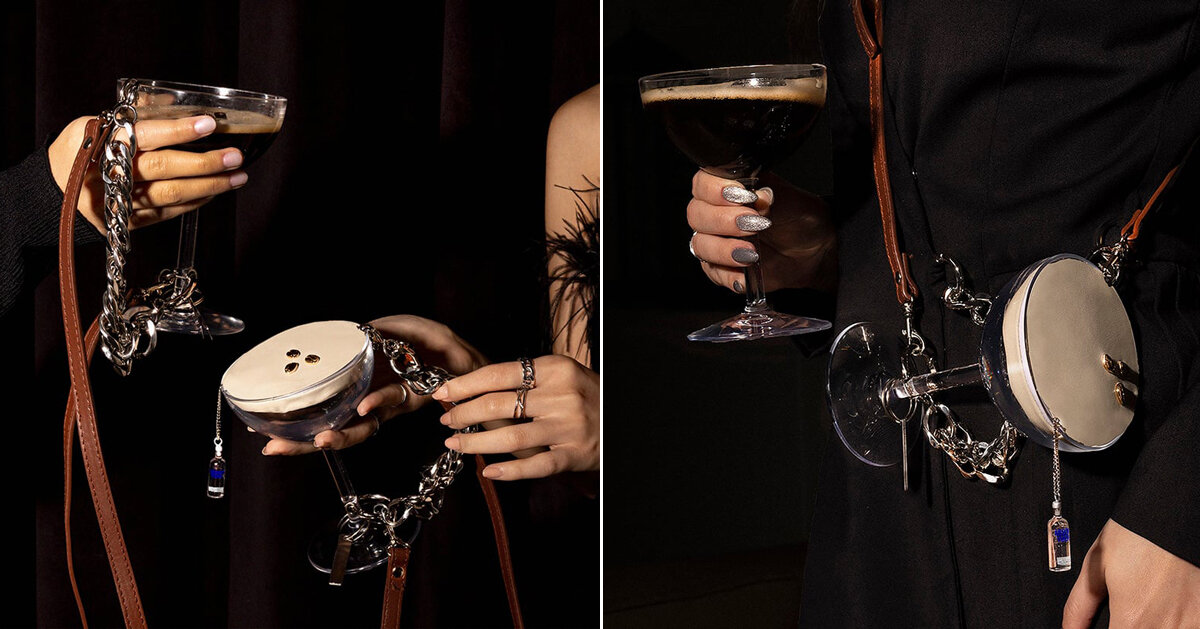 nik bentel transforms an espresso martini into limited edition purses