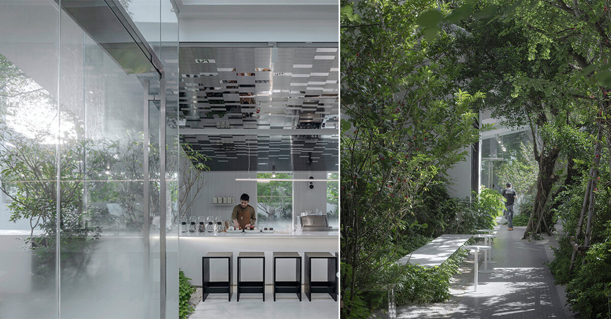 NANA coffee roasters bangna is bathed in a lush green atmosphere