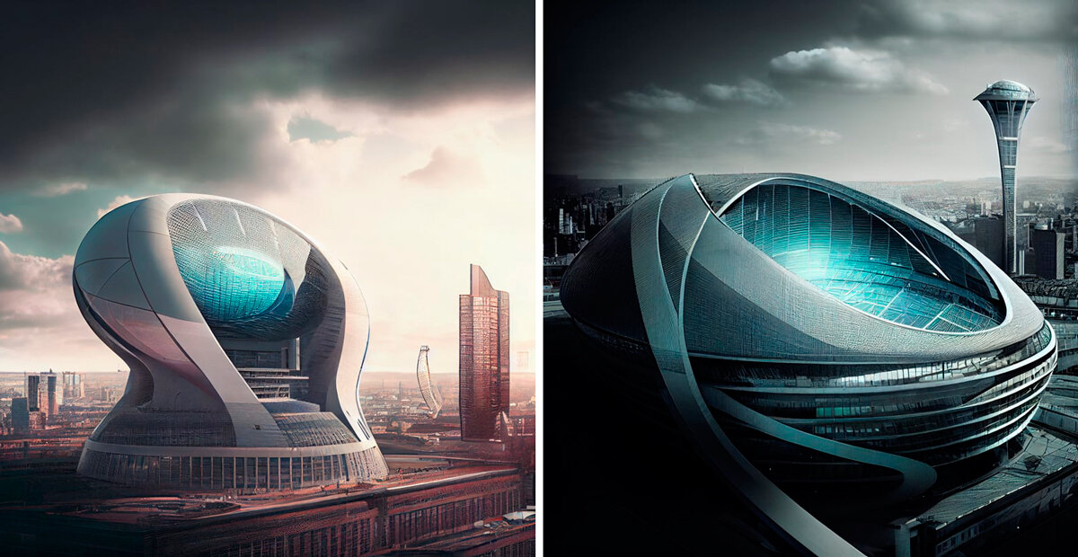 AI explorations envision futuristic soccer stadiums in london