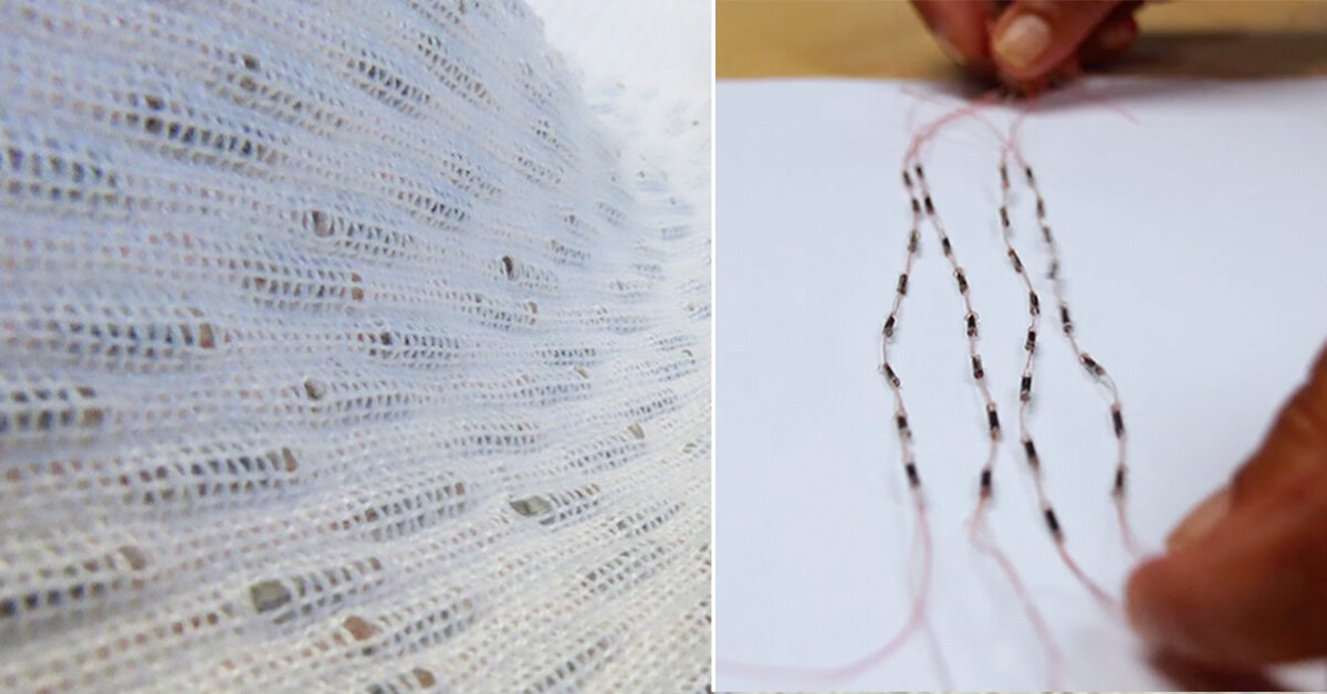 this e-textile is composed of 1,200 tiny photovoltaic cells