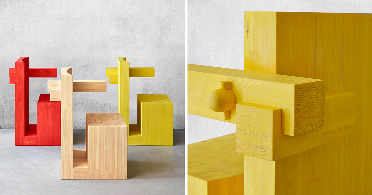 alexander lervik sets up a furniture collection made of solid wood