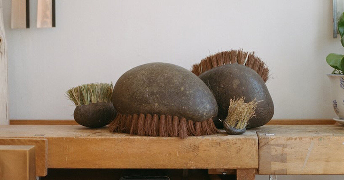 thomas yang's organic stone brush creates spiritual sweeping