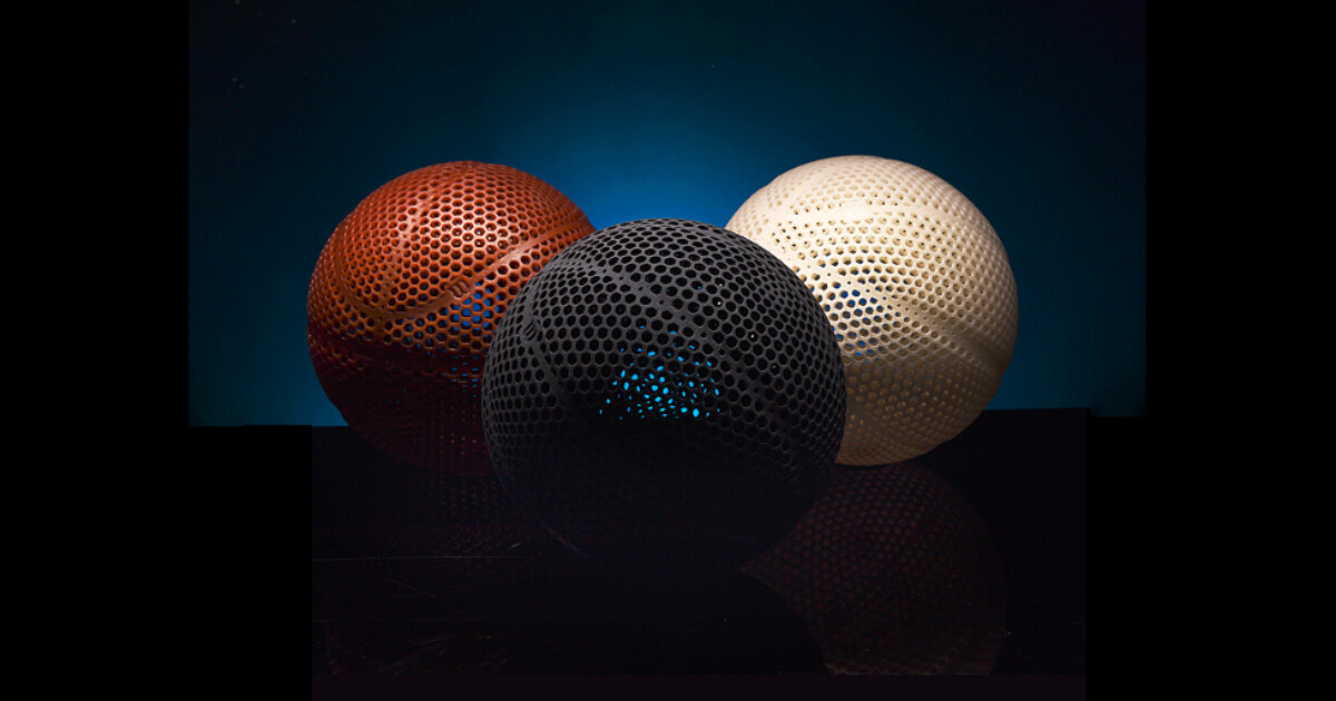 wilson releases 3D printed airless basketball with hexagonal holes