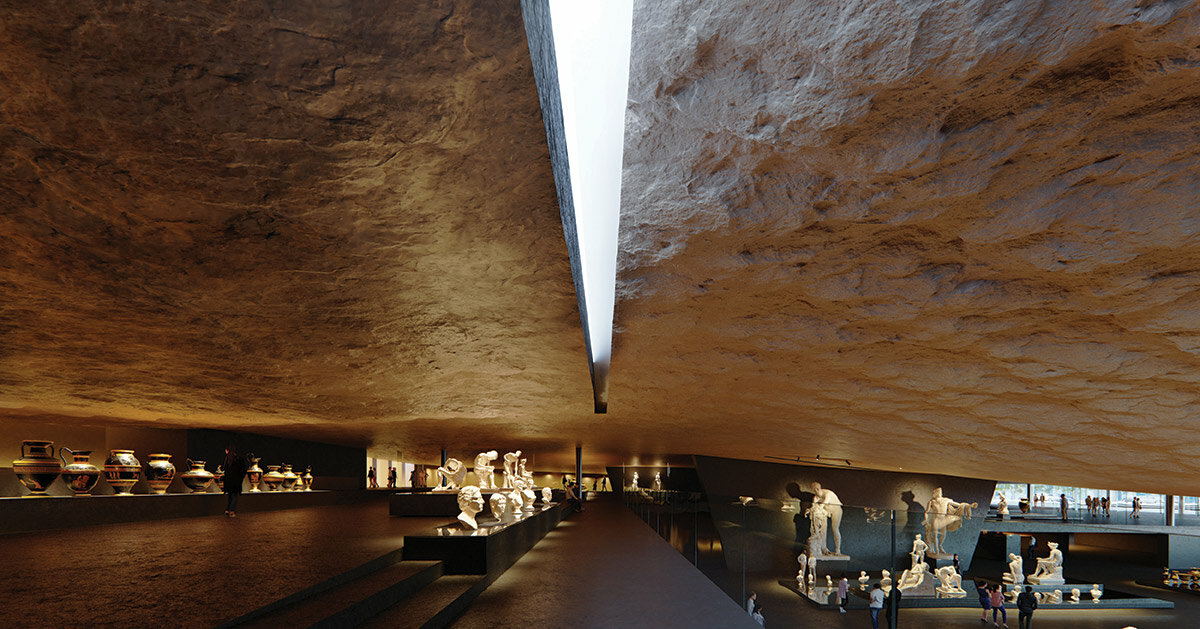 kengo kuma & k-studio's submerged expansion for national archaeological ...