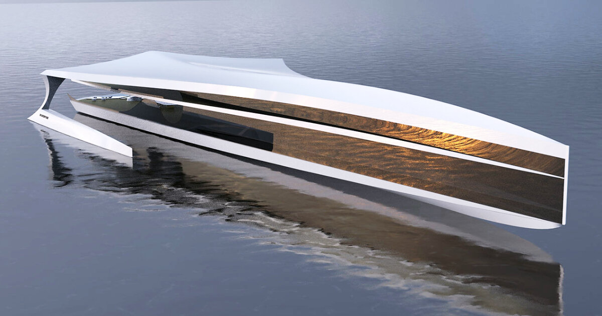 megayacht 'wakinyan' takes after a large bird beak enclosed with ...