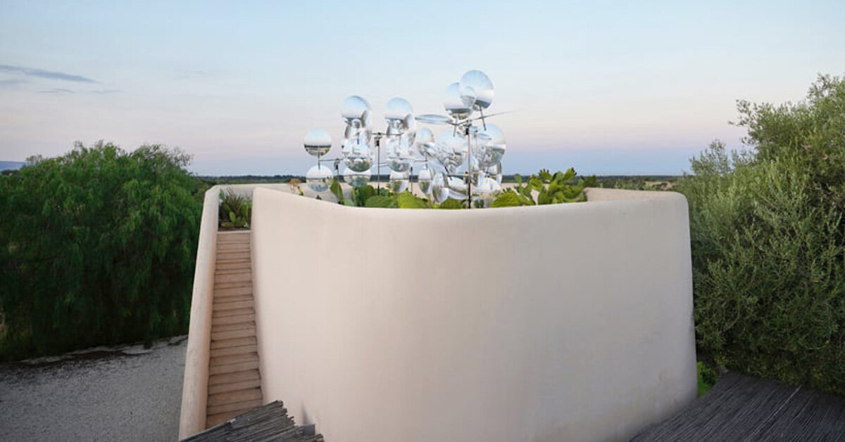vincent leroy's kinetic lens installation levitates above sicily rooftop