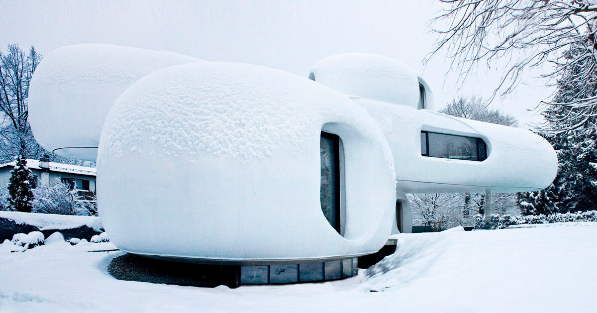 curved timber frame shapes amorph sculpture by lechner & lechner