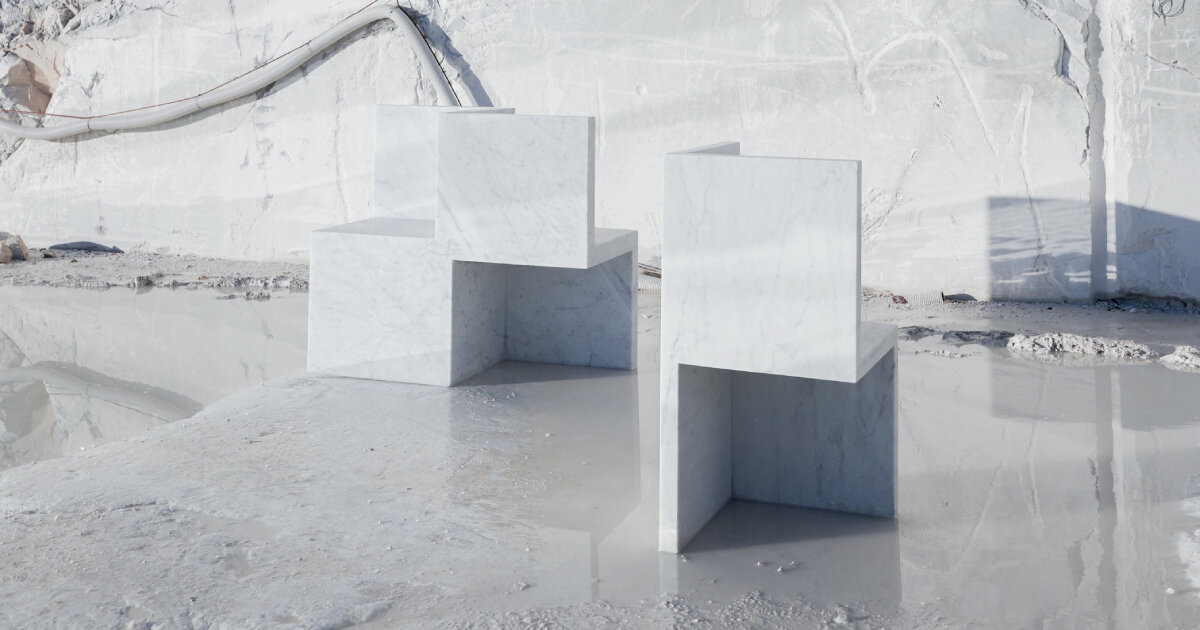 modern victorian loveseats carved from carrara marble mark anna pesonen ...