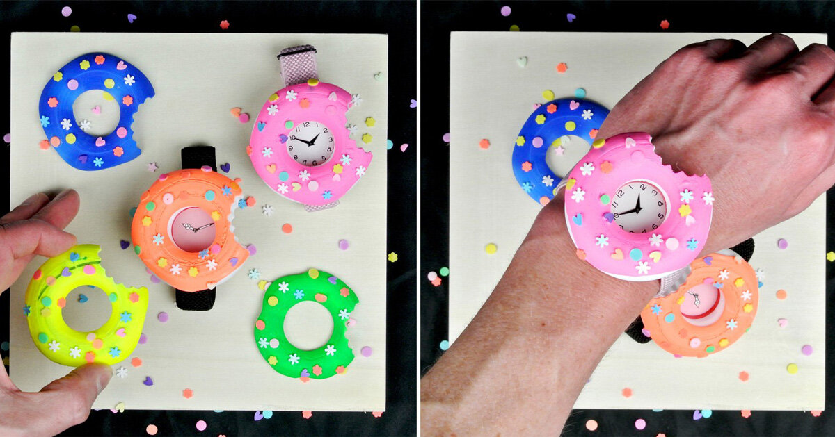 paul kweton's quirky donut watches teach children how to read time